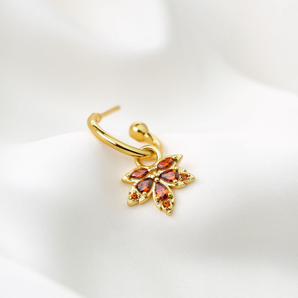 Amber Maple Leaf Earring - Primrose Jewellery