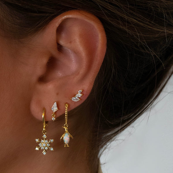 Small Opal Penguin Earring - Primrose Jewellery